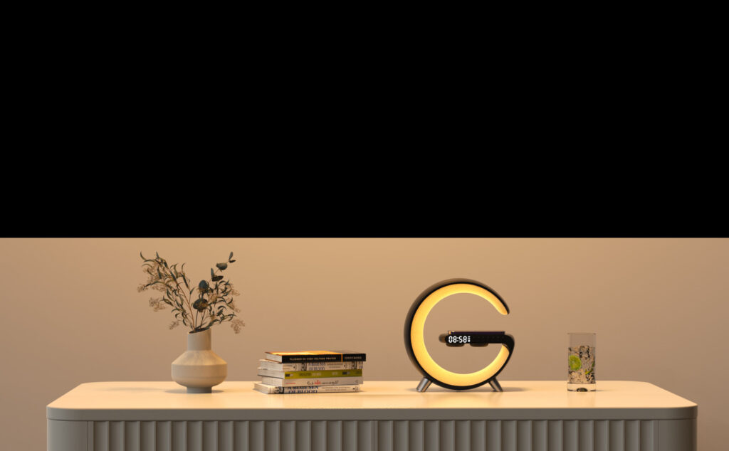 New Intelligent G Shaped LED Lamp Bluetooth Speake Wireless Charger ...